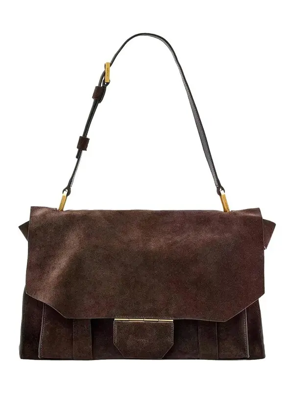 ALLSAINTS Ursa Buckle Shoulder Bag - Brown