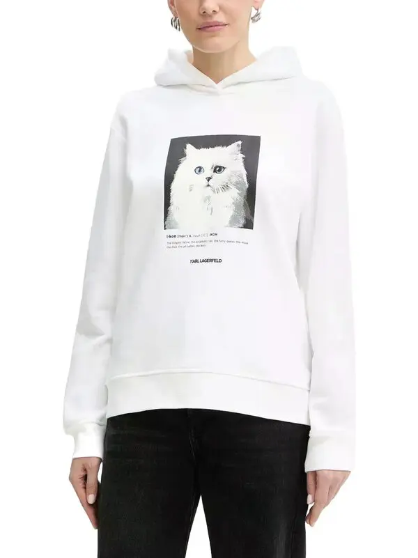 Karl Lagerfeld Graphic Print Hoodie - White