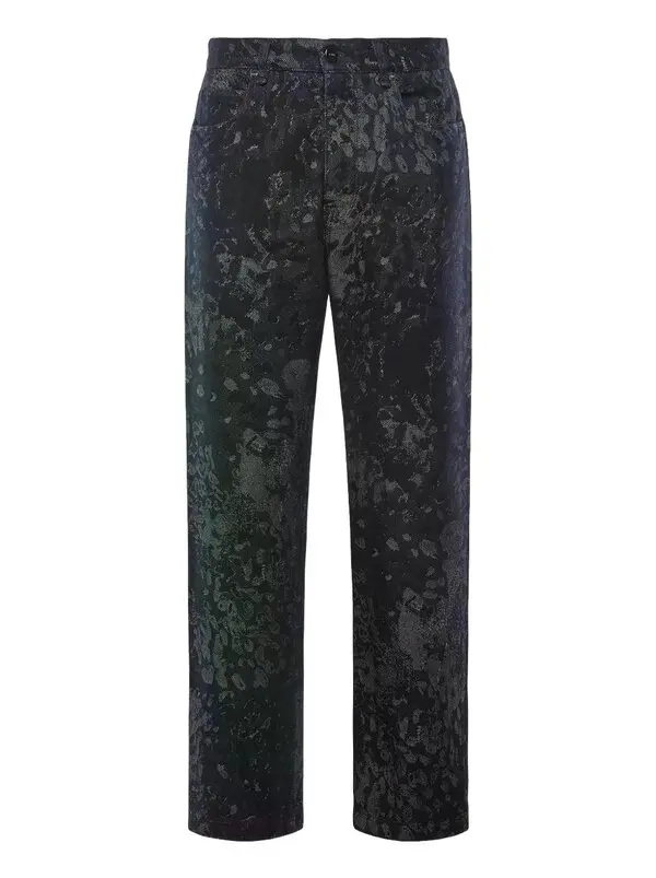 Fendi Jacquard Straight Jeans - Blue