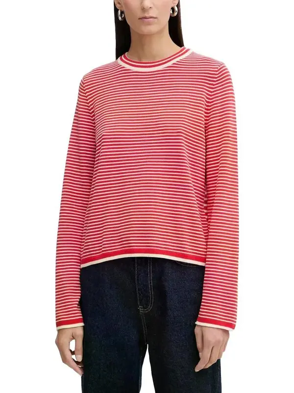 Marc O'polo Striped Crewneck Sweater - Red