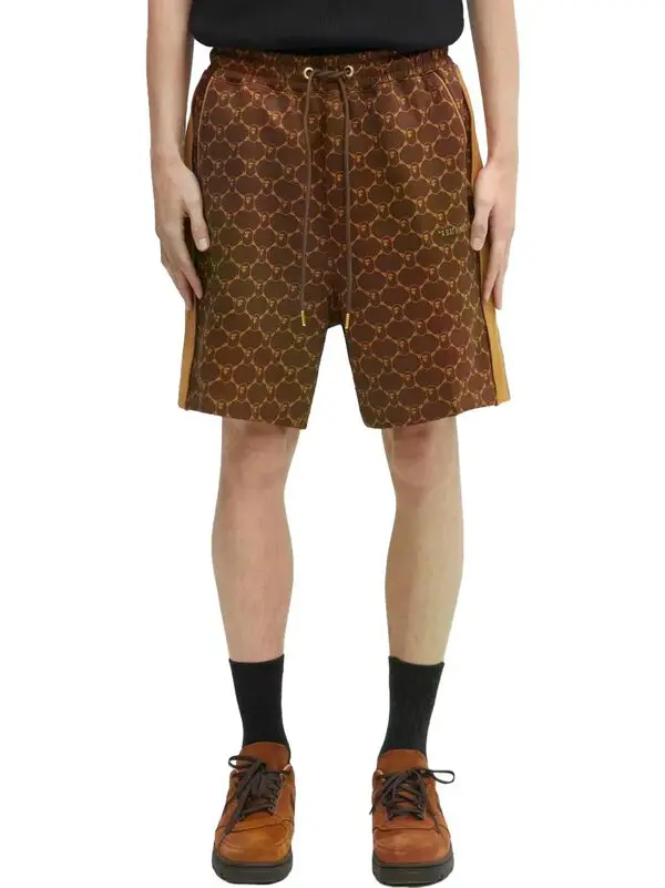 A BATHING APE® Printed Side-stripe Shorts - Brown