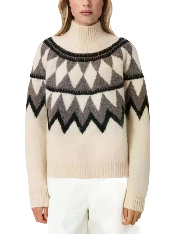 ALLSAINTS Tara Geometric-pattern Sweater - Neutrals