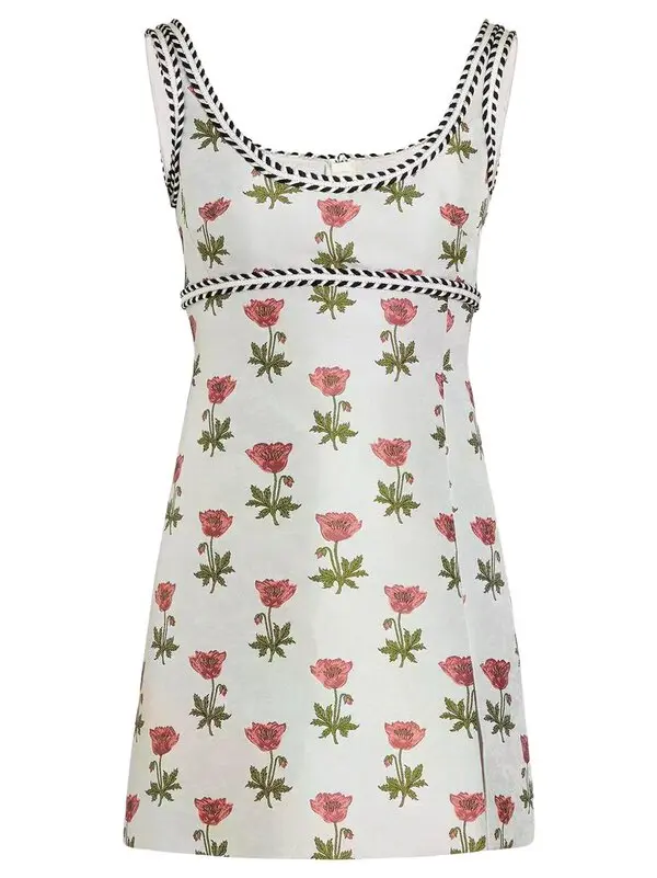 Giambattista Valli Floral-print Mini Dress - Neutrals