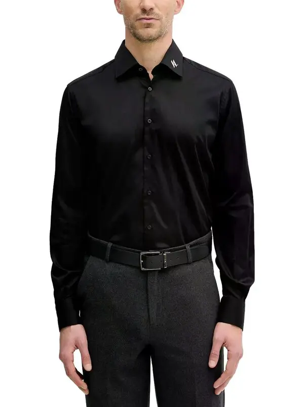 Karl Lagerfeld Embroidered-logo Shirt - Black