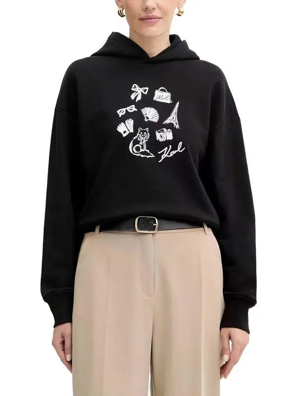 Karl Lagerfeld Graphic-print Hoodie - Black