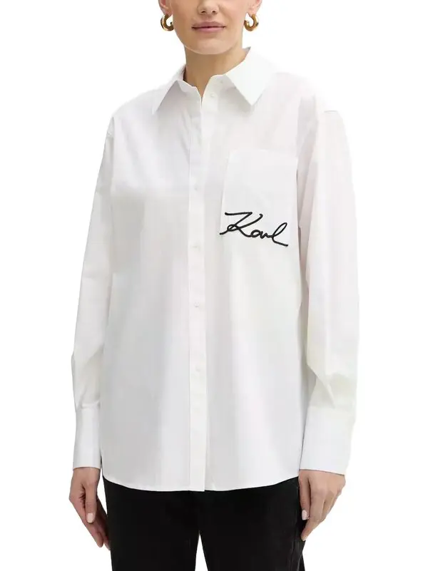 Karl Lagerfeld Pocket-embroidery Shirt - White