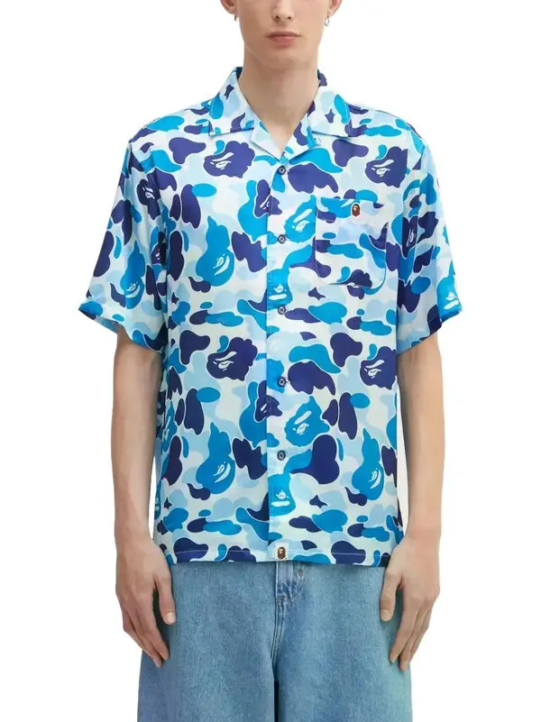 A BATHING APE Camouflage Short-sleeve Shirt - Blue