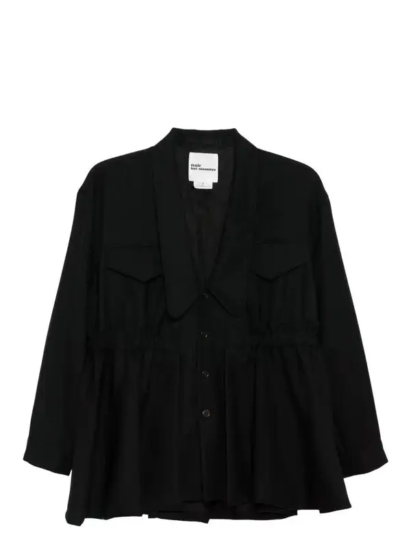 Noir Kei Ninomiya Peplum Wool Jacket - Black
