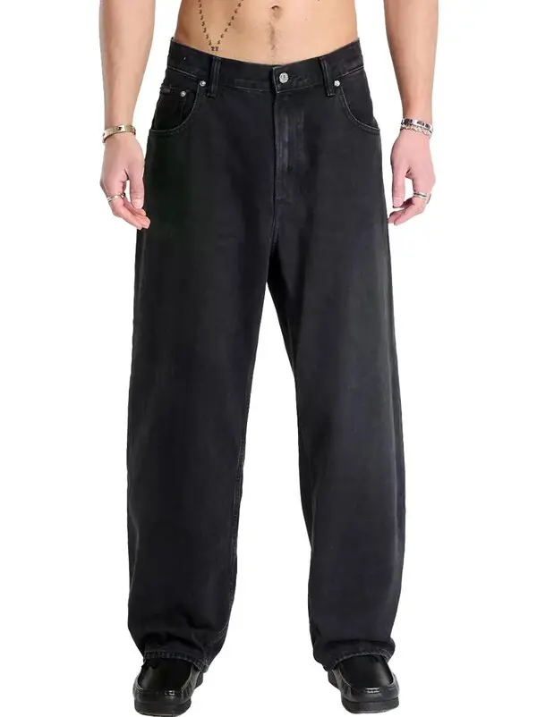 Calvin Klein Barrel Covenant Cotton Jeans - Black
