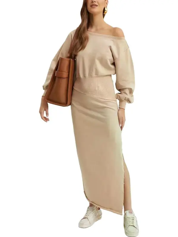 SEROYA Side-split Maxi Dress - Neutrals