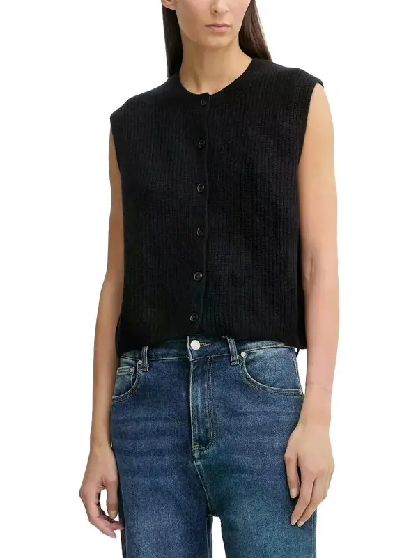 Marc O'polo Button Sleeveless Top - Black