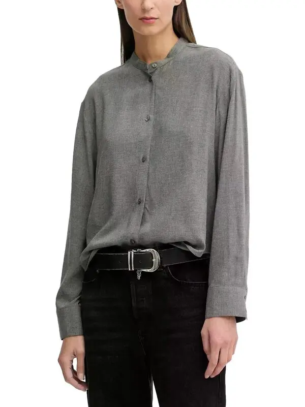 Marc O'polo Collarless Button-down Shirt - Grey