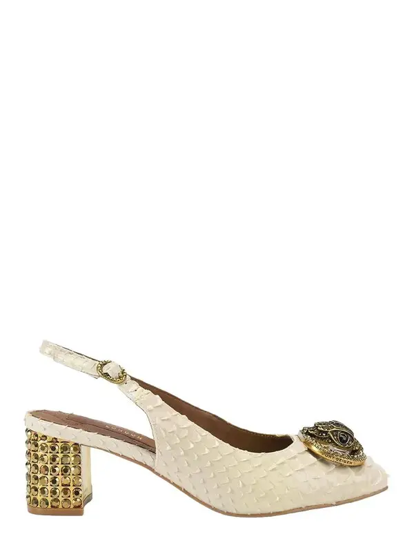 Kurt Geiger Chelsea Leather Slingback Pumps - Neutrals