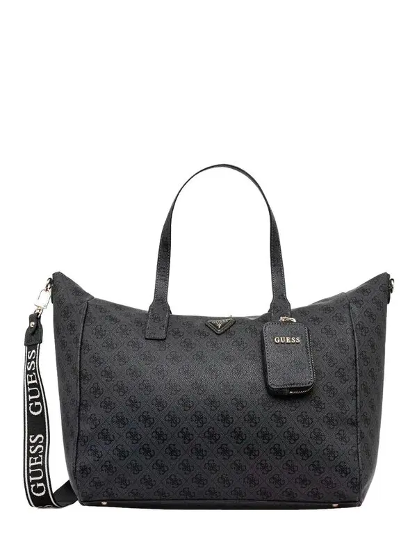 Guess Patterned Zip Tote - Black