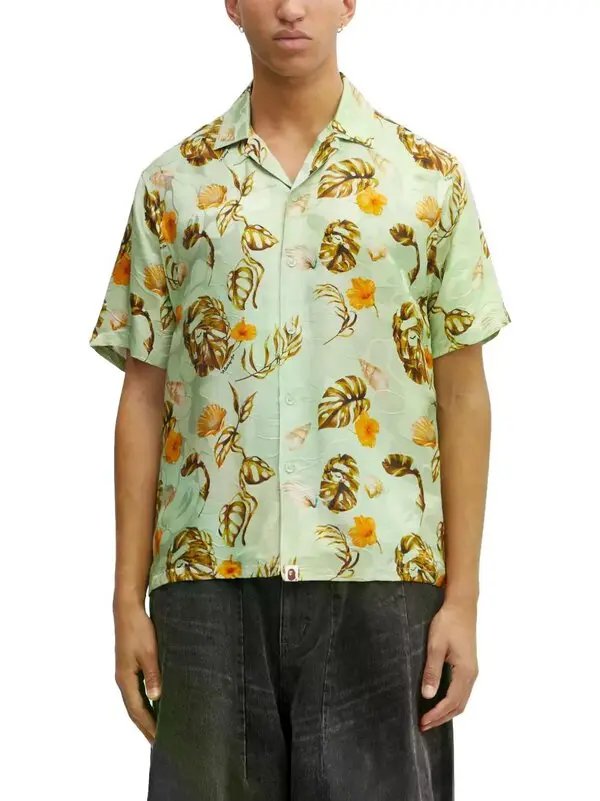 A BATHING APE Floral Short-sleeve Shirt - Green