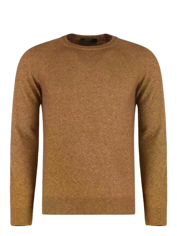 MOORER Frankie-b12 Crew-neck Sweater - Brown