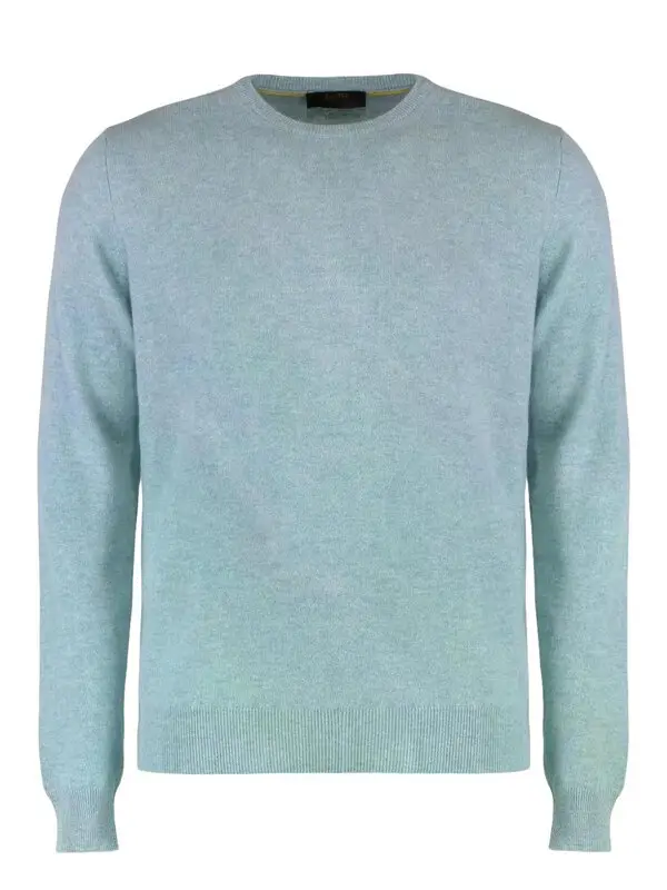 MOORER Long-sleeve Crew-neck Sweater - Blue