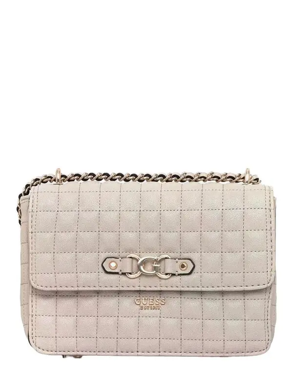 Guess Quilted Chain Shoulder Bag - Neutrals