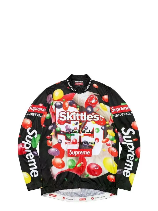 Supreme X Skittles X Castelli Long-sleeve Cycling Jersey - Black