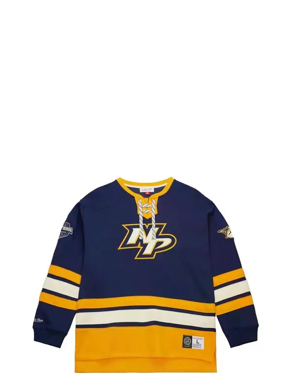 Mitchell & Ness Nashville Predators Heritage Lace-up Pullover - Blue