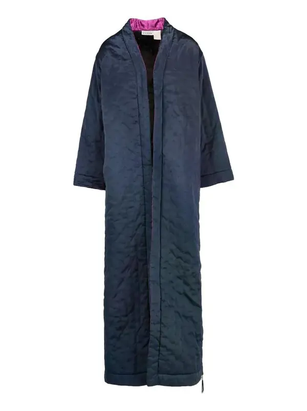 Gianfranco Ferre V-neck Ankle Length Coat - Blue