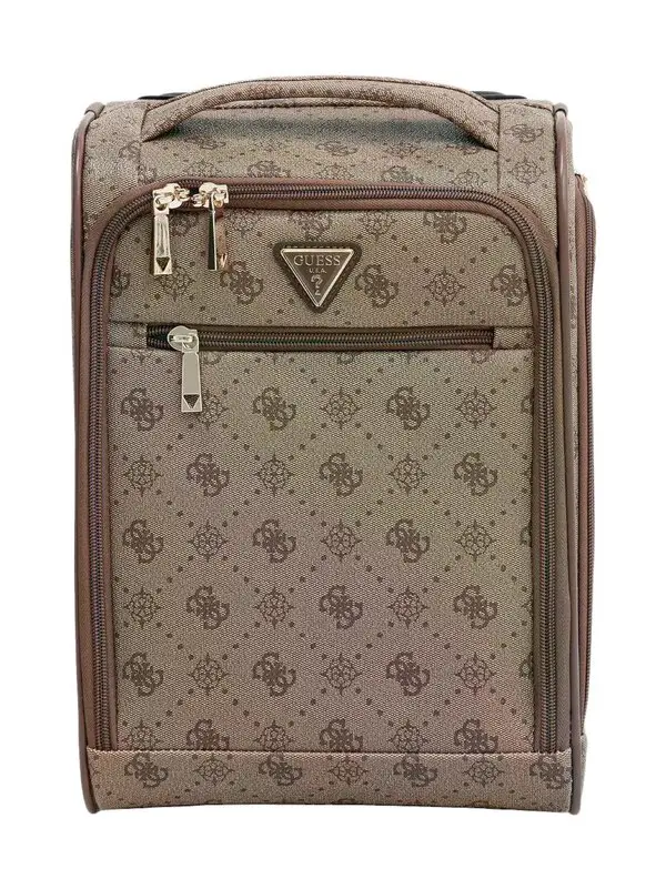 Guess 4g Monogram Zip Luggage - Brown