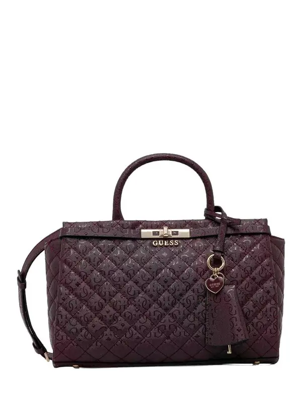 Guess Idra 4g Quilted Tote Bag - Purple