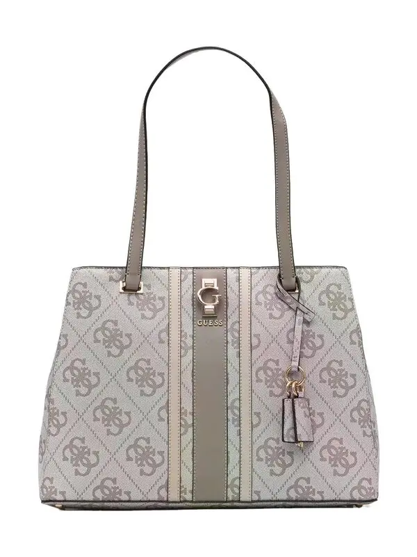 Guess 4g Monogram Stripe Tote Bag - Neutrals