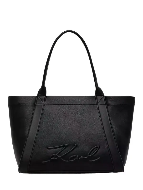 Karl Lagerfeld Embossed-logo Tote Bag - Black