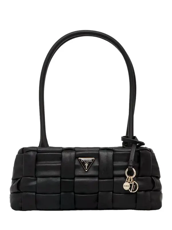Guess Marion Woven Top Handle Tote - Black