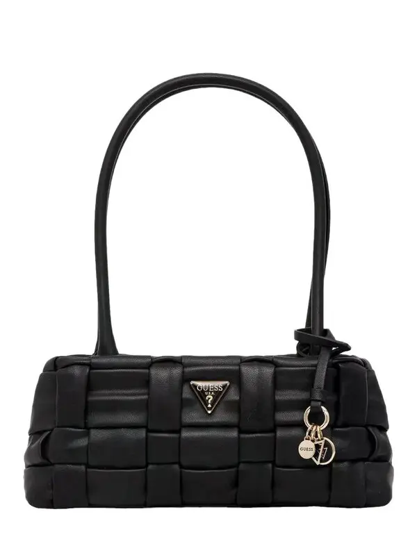 Guess Marion Woven Top Handle Tote - Black