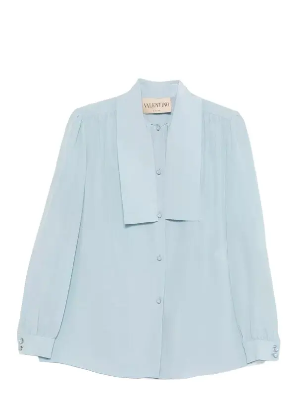 Valentino Garavani Tie-collar Buttoned Shirt - Blue