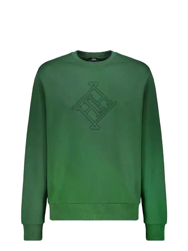 Herno Logo-motif Cotton Sweatshirt - Green