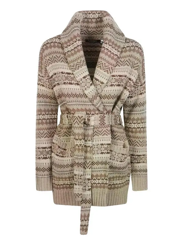 Ralph Lauren Patterned Belted Cardigan - Neutrals