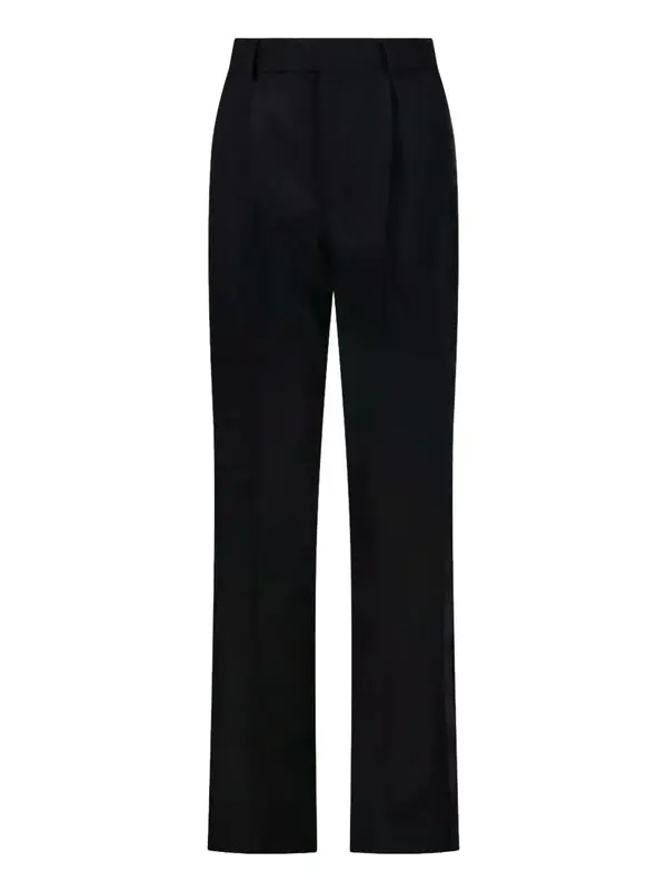 Victoria Beckham Pleated Straight Trousers - Black