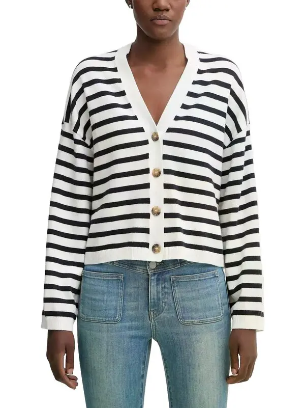 Marc O'polo Striped Button-front Cardigan - White