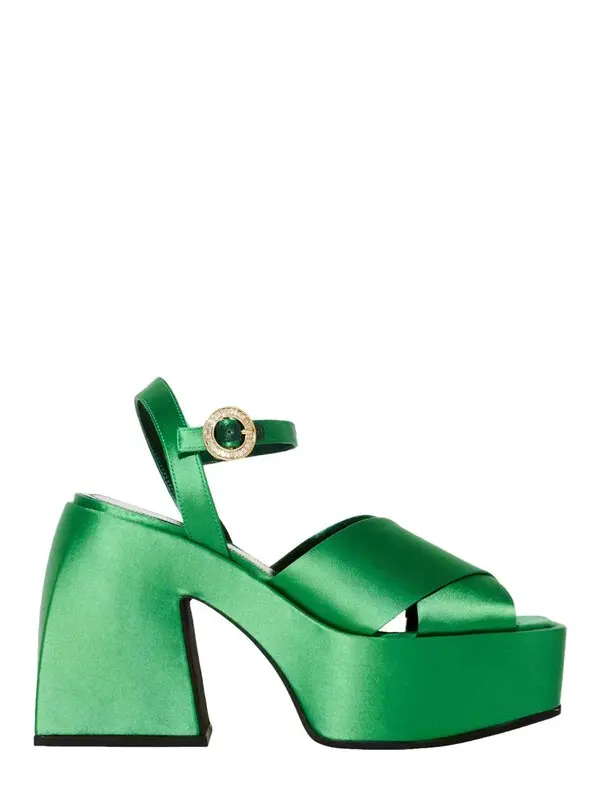 NODALETO Bulla Joni Buckle-strap Heeled Sandals - Green