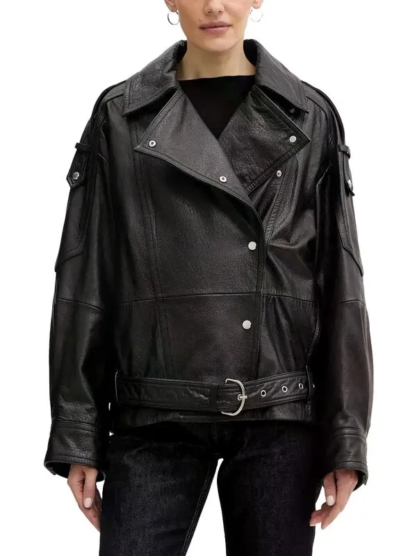 BOSS Buttoned Belted Jacket - Black