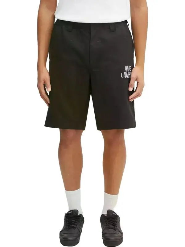 AAPE BY *A BATHING APE® Embroidered Logo Shorts - Black