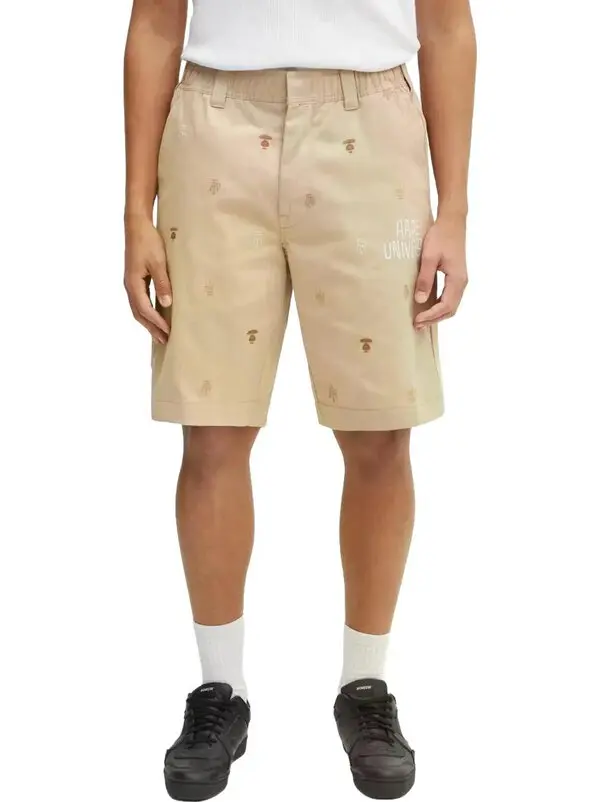 AAPE BY *A BATHING APE® Logo Graphic Shorts - Neutrals