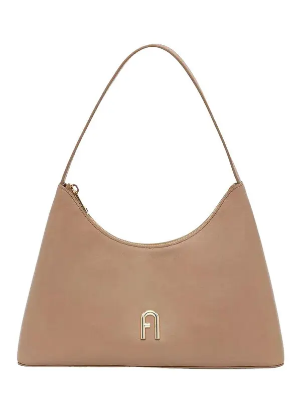 Furla Leather Tote Bag With Logo Detail - Neutrals