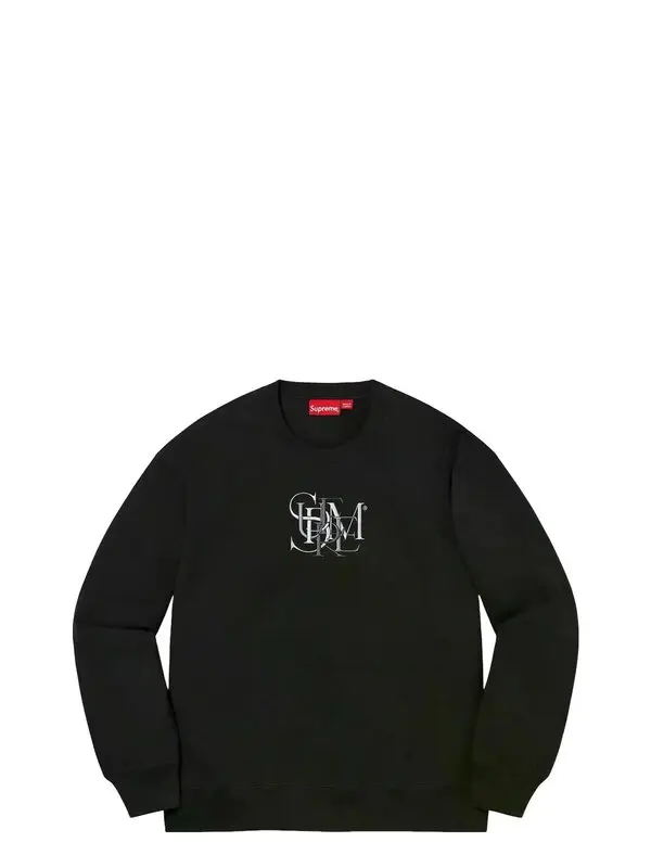 Supreme Embroidered Crew-neck Sweatshirt - Black