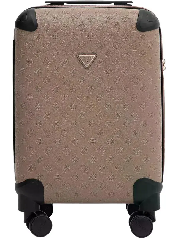 Guess Embossed Carry-on Luggage - Brown