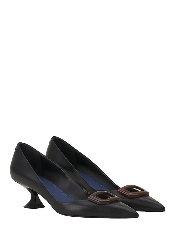LANVIN Midnight Step Leather Pumps - Black