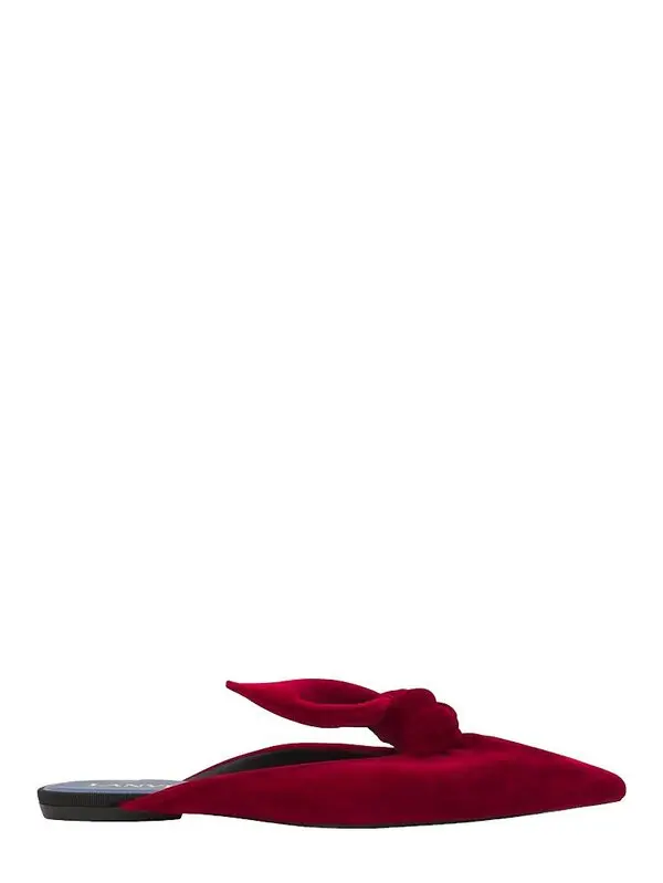 LANVIN Velvet Bow Mule - Red
