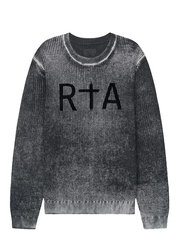 RtA Ethan Crew Neck Sweater - Black Glitch Rta