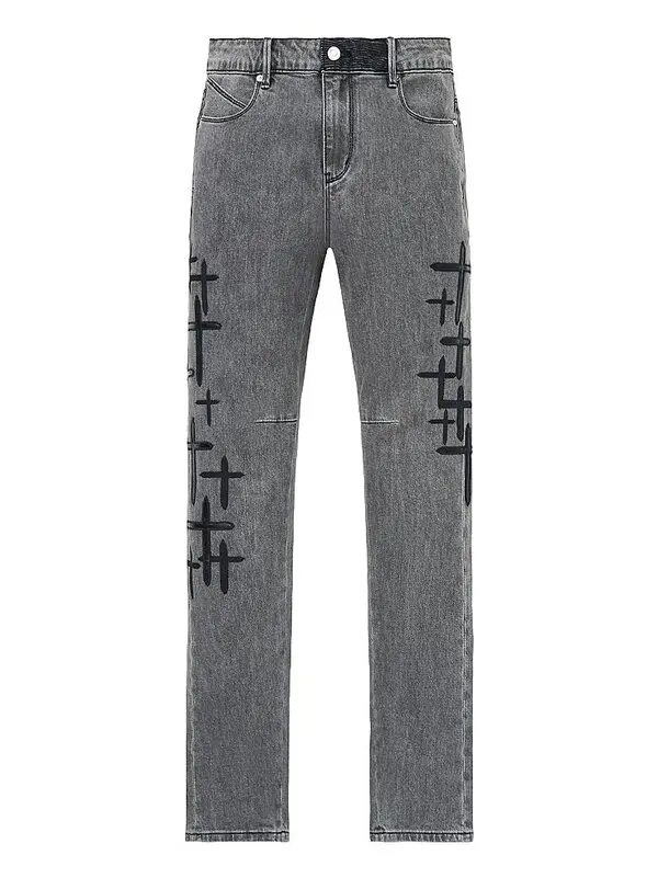 RtA Skinny Fit Jeans - Clouded Mist Cross Patch