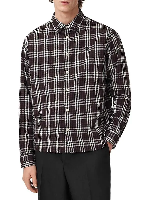ALLSAINTS Santiago Relaxed Fit Shirt - Brown