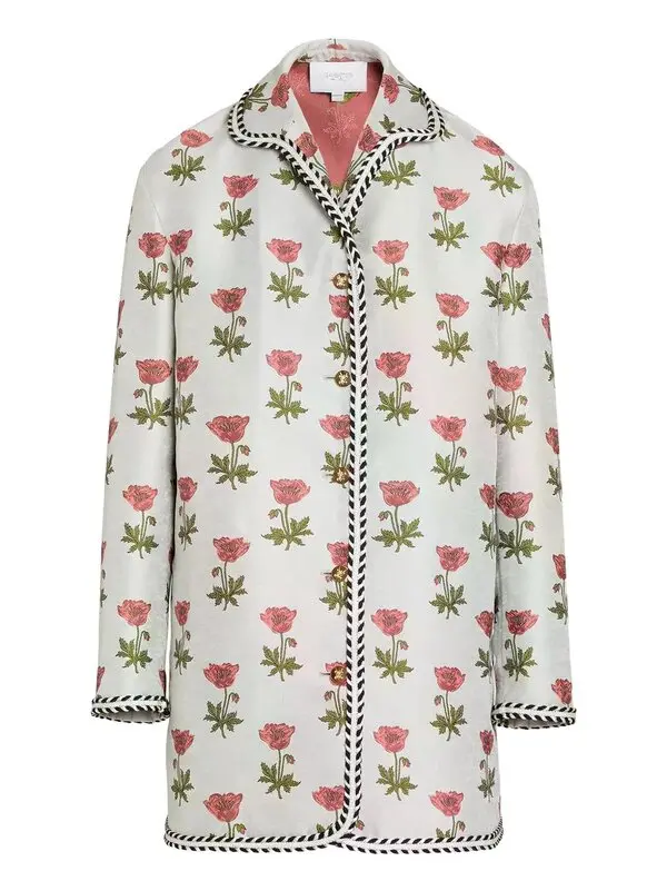 Giambattista Valli Floral Print Coat - Neutrals