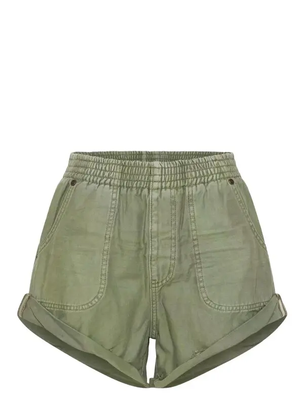 ONETEASPOON Elasticated-waistband Khaki Shorts - Green